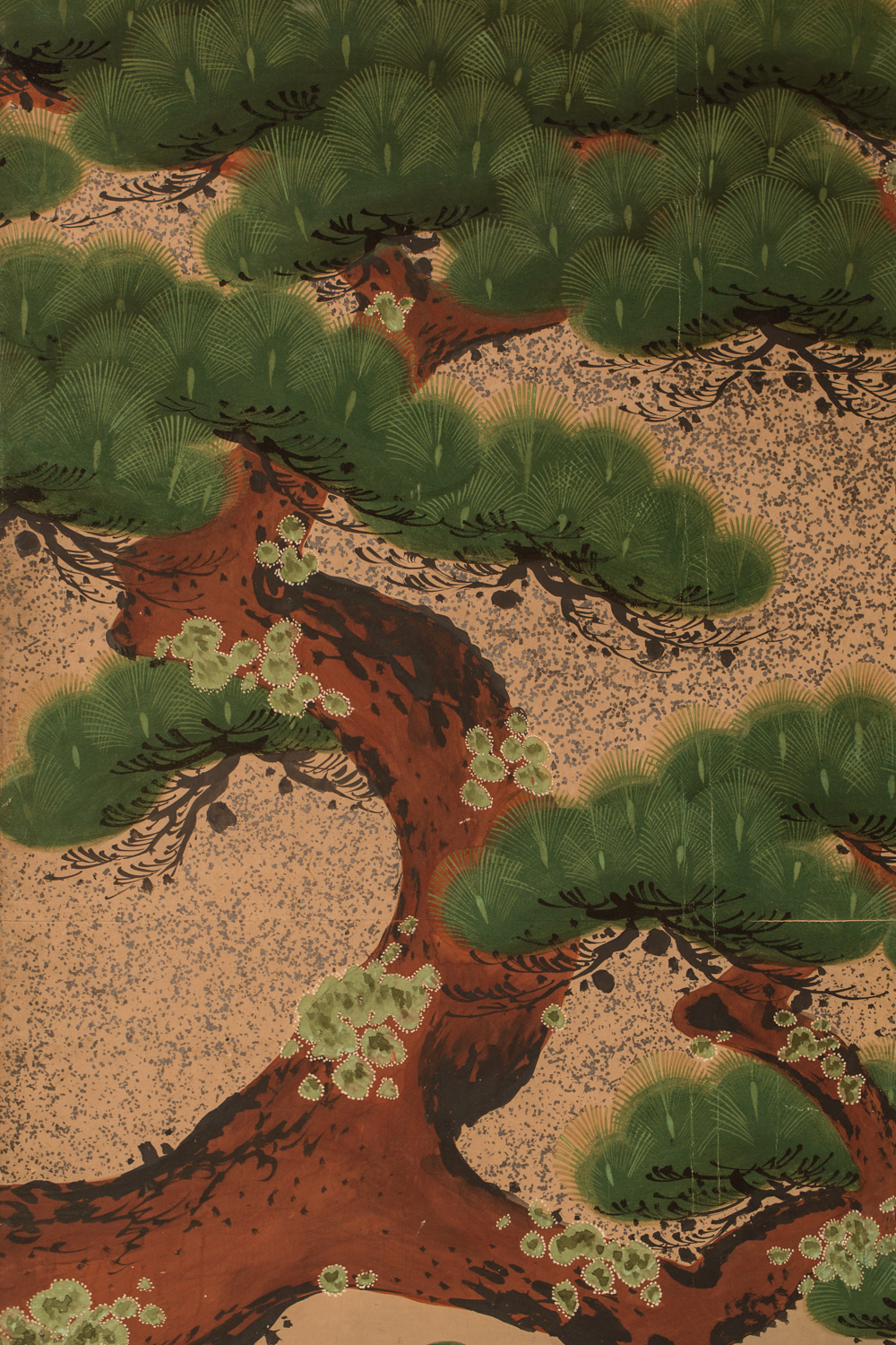 Japanese Six Panel Screen: Amorous Pheasants in Venerable Garden Pine ...