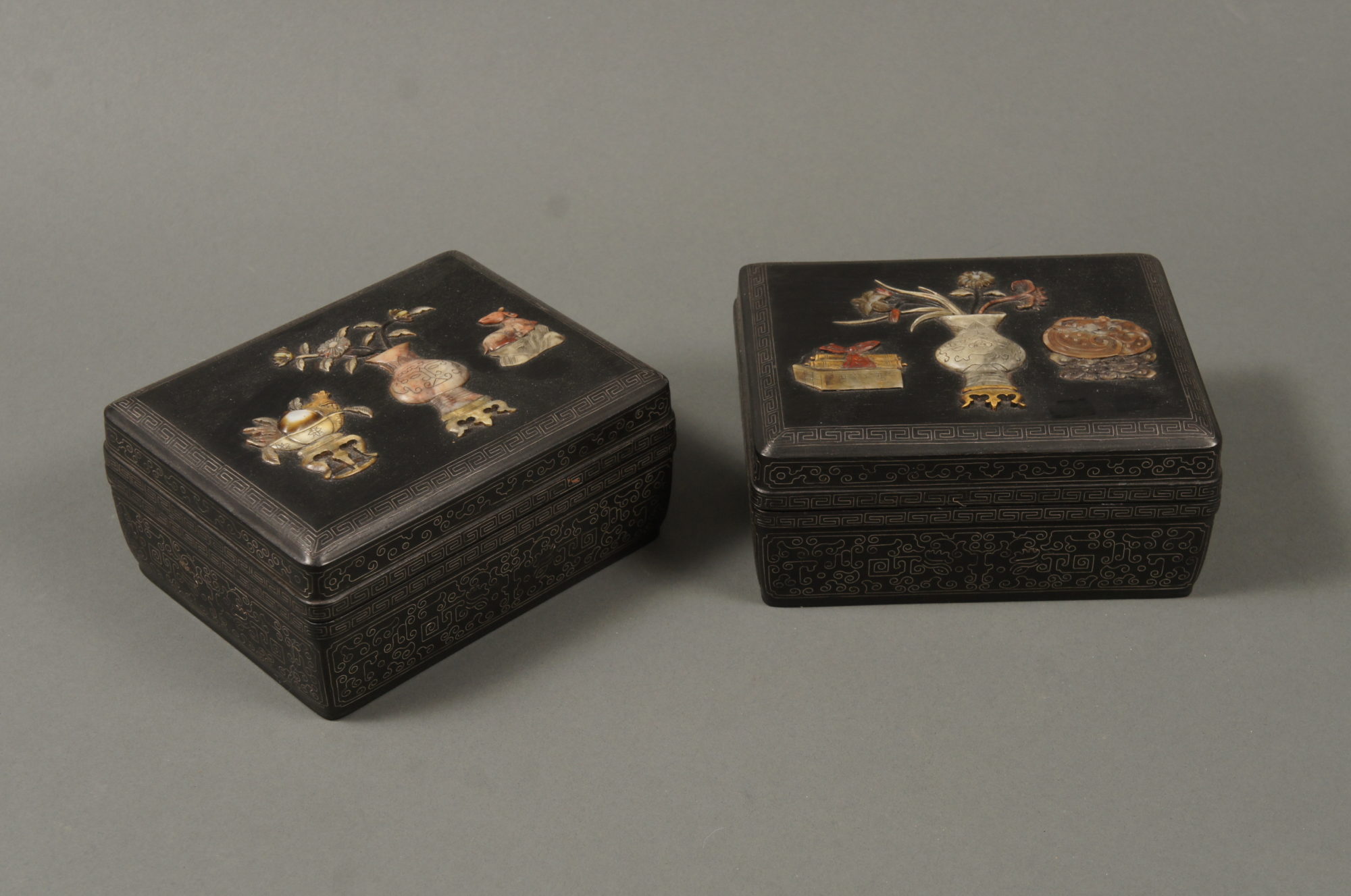 Pair of Ebony Wood Boxes - Naga Antiques