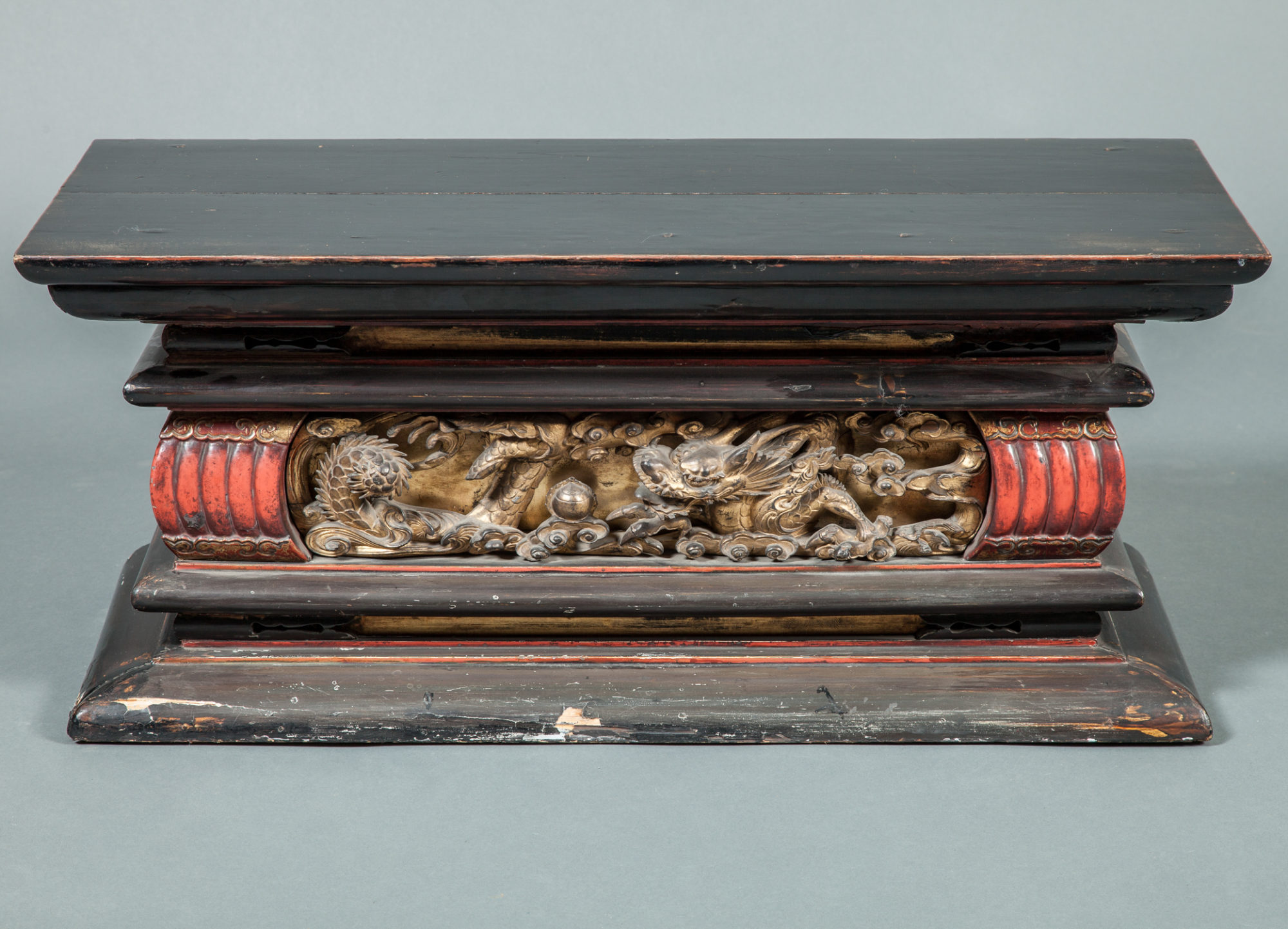 Temple Stand with Black Lacquer - Naga Antiques