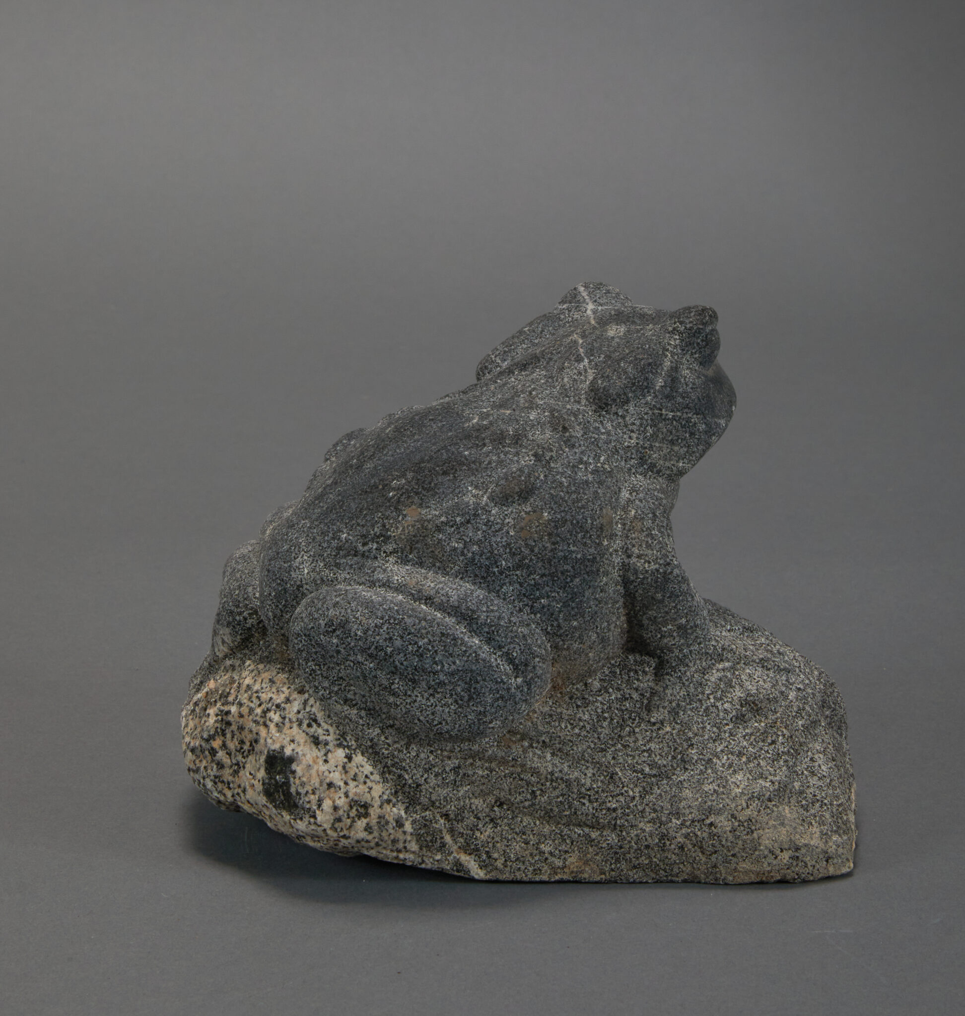 Hand-carved Toad on a Rock - Naga Antiques