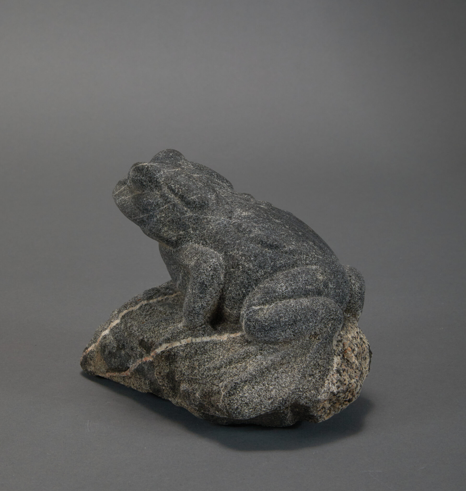 Hand-carved Toad on a Rock - Naga Antiques