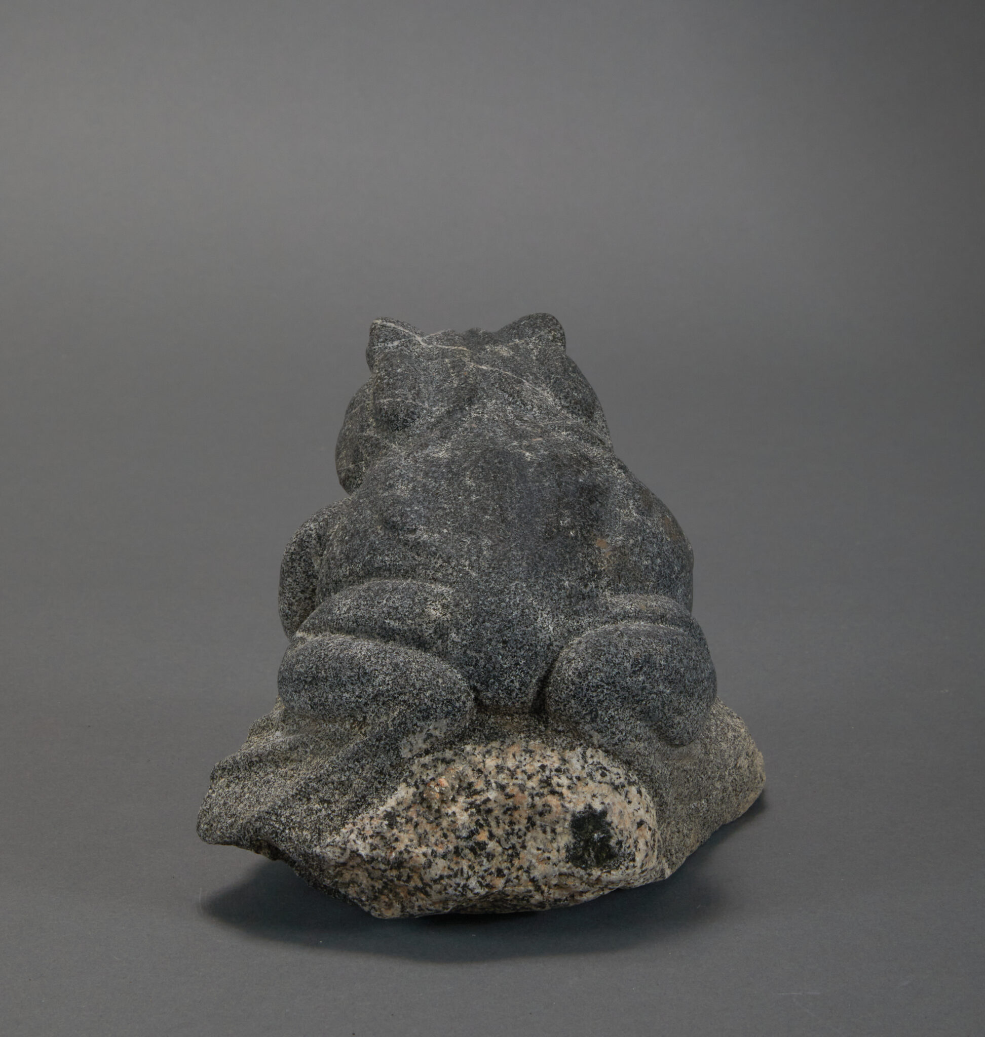 Hand-carved Toad on a Rock - Naga Antiques